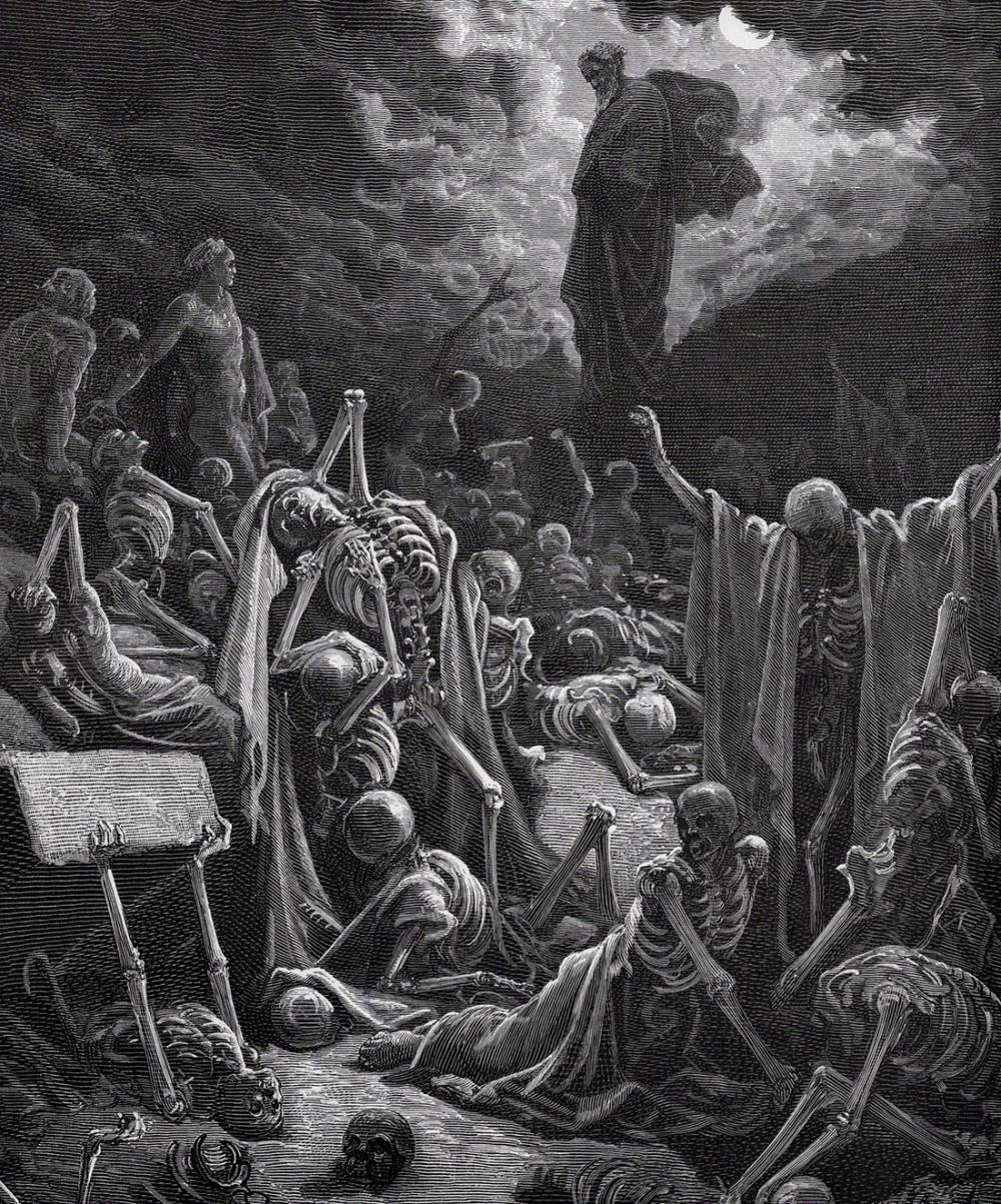 Gustave Doré | The Vision of the Valley of the Dry Bones (from Dore's ...