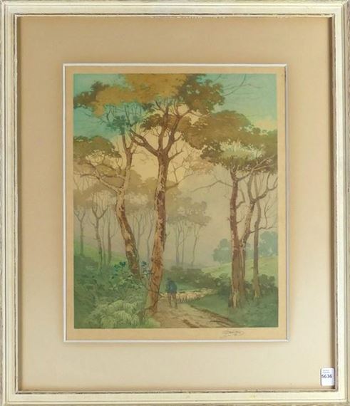 John Wesley | Herder with Sheep at the Edge of a Wood, Pont St ...