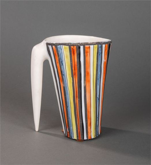 Roger Capron | Very tall pitcher with a long detached handle Glazed ...