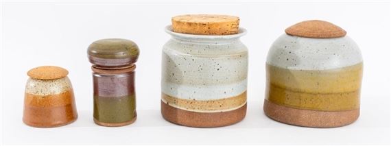 Byron Temple | Byron Temple Glazed Stoneware Lidded Jars, 4 | MutualArt