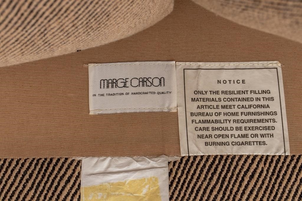 Marge Carson | Marge Carson Striped Fabric Covered Sofa | MutualArt