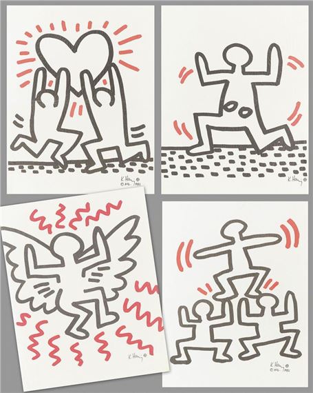Keith Haring | 4 sheets (1982) | MutualArt