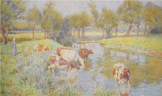 Richard Henry Brock | Richard Henry Brock (British 1871-1943): Cows ...