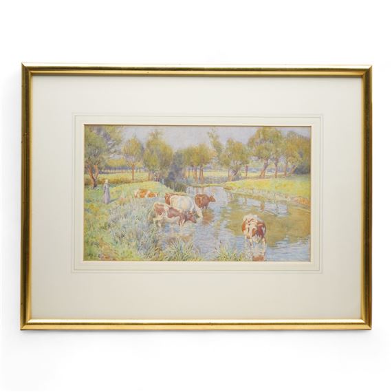Richard Henry Brock | Richard Henry Brock (British 1871-1943): Cows ...
