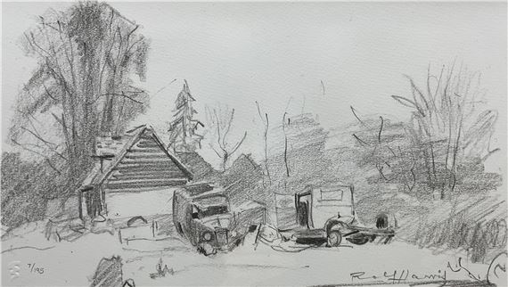 Rolf Harris | ‘Trucks at the Old Barn’ | MutualArt