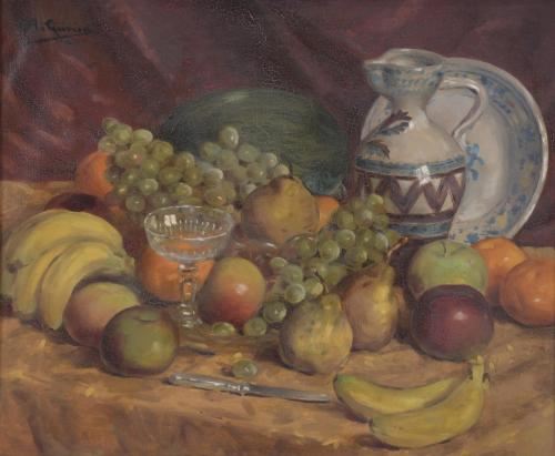Antonio Garcia Gutiérrez | FRUIT AND CROCKERY STILL LIFE (1940) | MutualArt