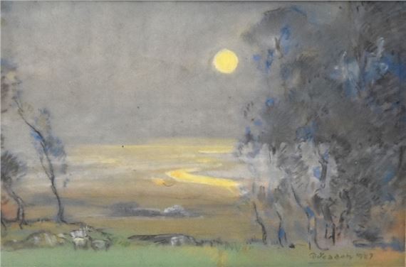 Dick (richard) Yeadon | A moonlit coastal scene (1929) | MutualArt