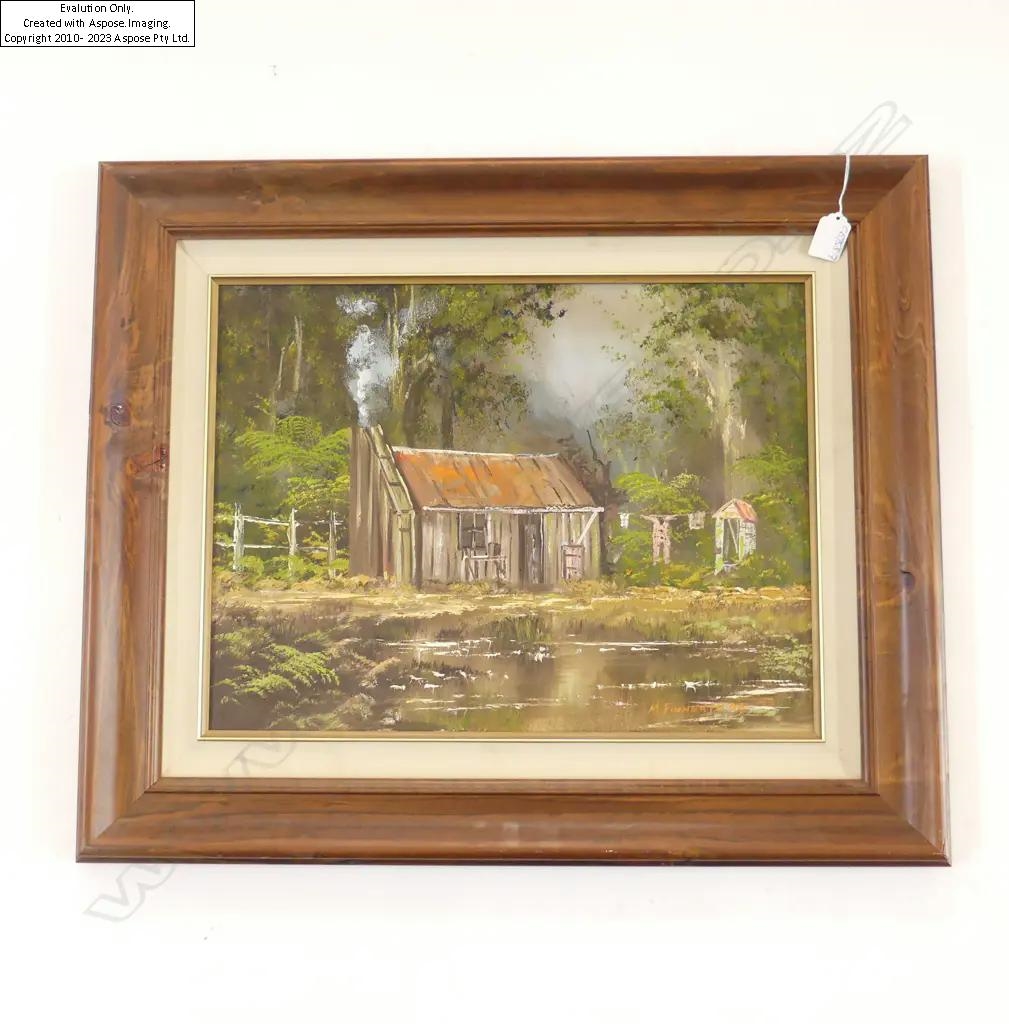 Michael Finnerty | MICHAEL FINNERTY OIL EARLY COLONIAL BUSH COTTAGE 330 ...