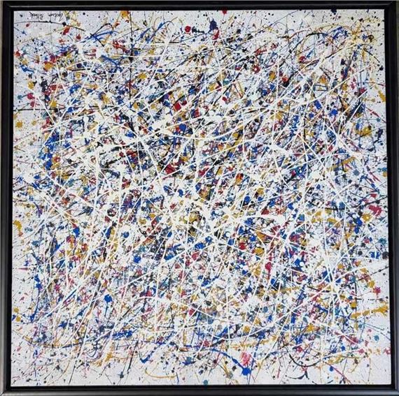 Jackson Pollock | Original in Manner of Jackson Pollock, 31 x 31 ...