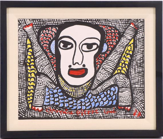 Prospere Pierre-Louis | Haitian folk art portrait | MutualArt