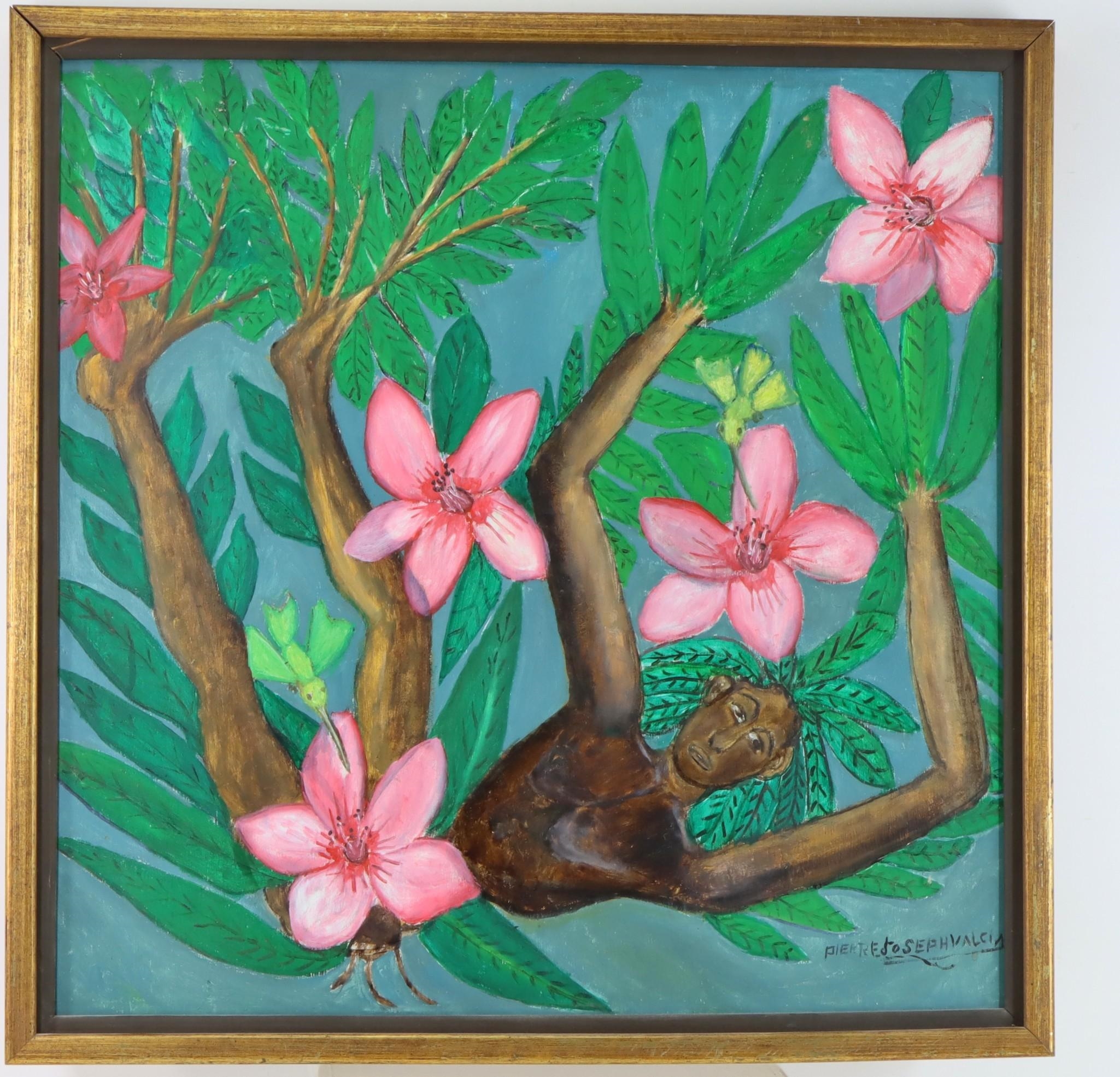 Pierre Joseph Valcin | Haitian folk art painting of a monkey | MutualArt