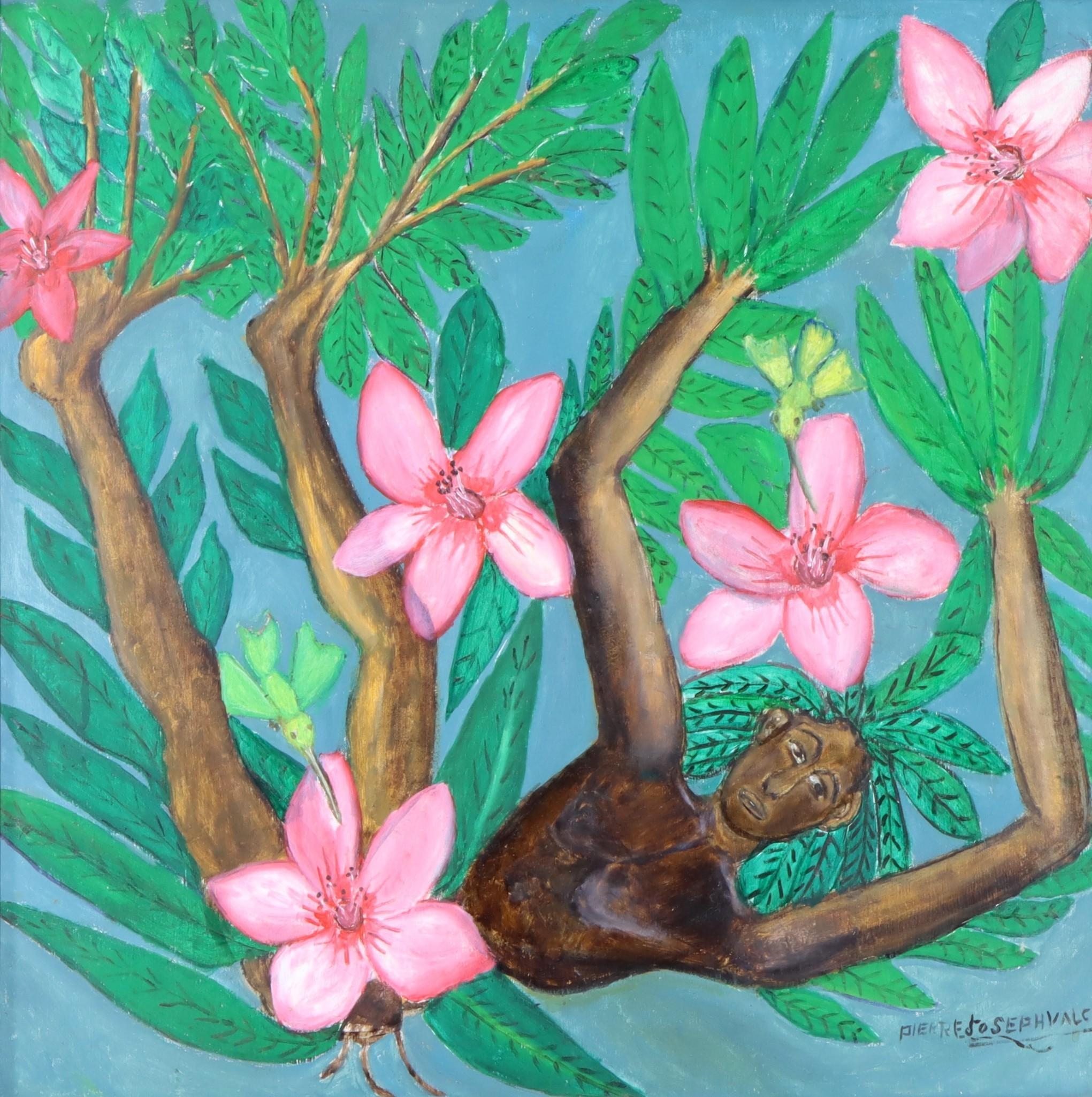 Pierre Joseph Valcin | Haitian folk art painting of a monkey | MutualArt