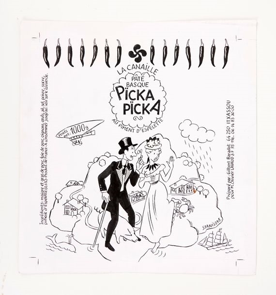 Stanislas | Large illustration for a label of Pâté Basque Picka Picka ...