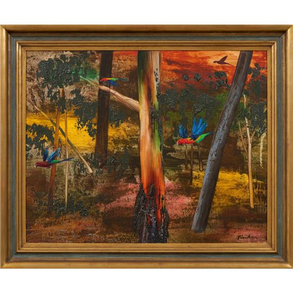 Albert Tucker | ALBERT TUCKER (1914-1999) (Flying Parrots) oil on ...