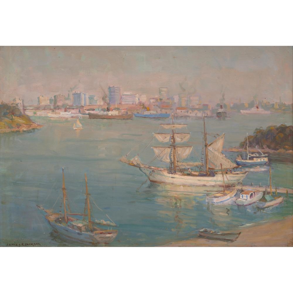 James R. Jackson | JAMES R. JACKSON (1882-1975) Sydney Harbour oil on ...