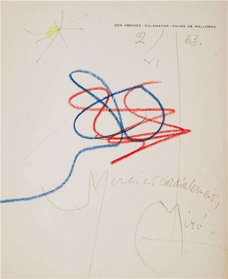 Joan Miró | Sans titre. Epreuve rehaussée pour l’album ‘Femmes’ (1965 ...