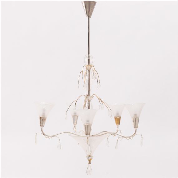 Swedish Grace | Silver-plate frame and sockets. Etched glass with cut ...