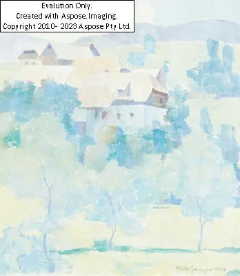 Fritz Jaeger | (Wien 1895-1939) Bauernhäuser und Obstgarten (1936 ...