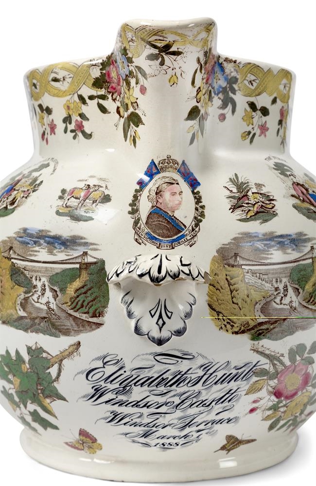 Elizabeth Hunt | AN OVER-SCALED VICTORIAN POTTERY JUG, DATED 1888 (1888 ...