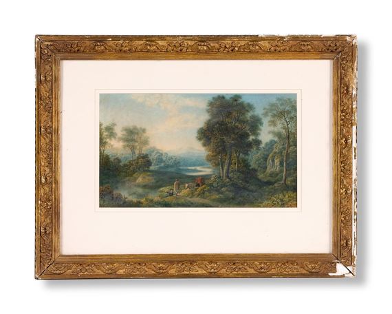 Patrick Nasmyth | RIVER LANDSCAPE WITH FIGURES AND CATTLE | MutualArt