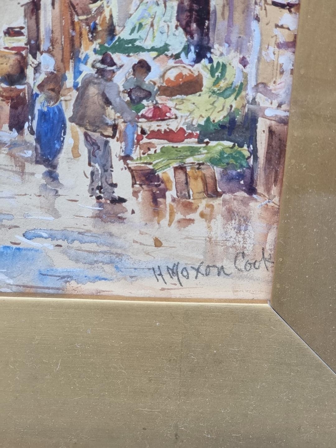 Herbert Moxon Cook | a busy continental street market | MutualArt