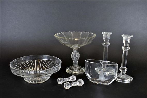 Baccarat | FIVE COLORLESS GLASS TABLE ITEMS (20th Century) | MutualArt