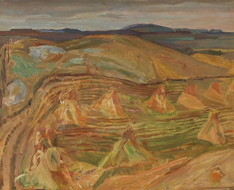 Frederick Horsman Varley | Cornfield near Doon (Circa 1940) | MutualArt