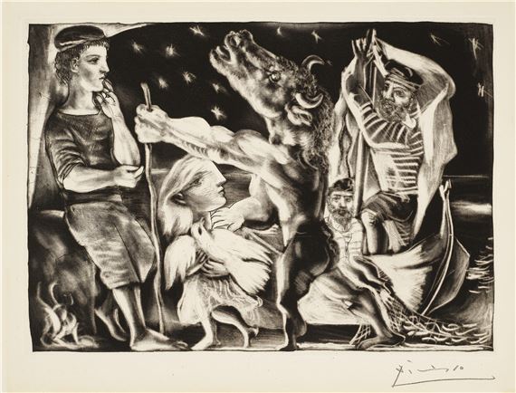 Pablo Picasso | Minotaure aveugle guidé par une fillette dans la nuit ...