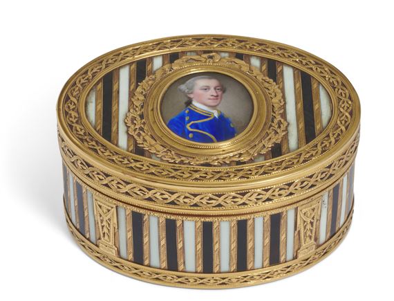 Gervase Spencer | A LOUIS XVI TWO-COLOUR GOLD-MOUNTED ENAMEL, LACQUER ...