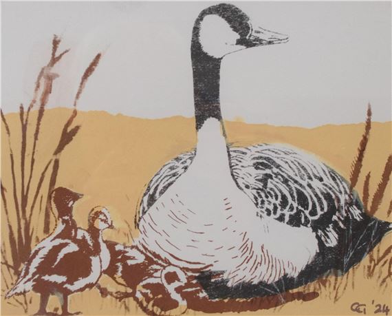 Gill Glover | Goose and her Goslings (24) | MutualArt