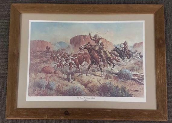 Fred Harman | Fred Harman framed numbered western print 28x | MutualArt