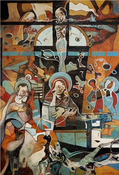 Reinus Zusters | Mary Weeping Below the Cross (Circa 1990s) | MutualArt