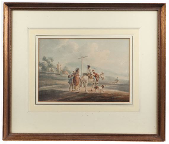 Peter La Cave | A Peasant Family Walking by a Village Church | MutualArt