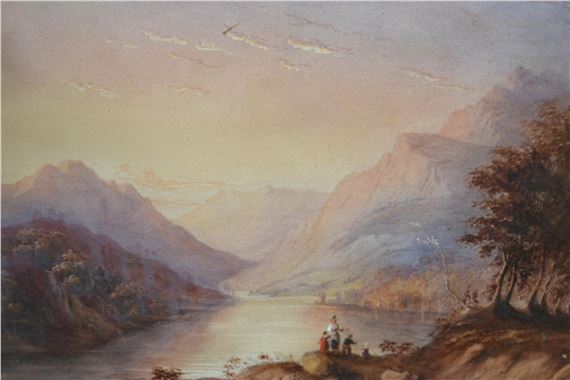 M. Johnson | Continental landscape with figures to the foreground and ...