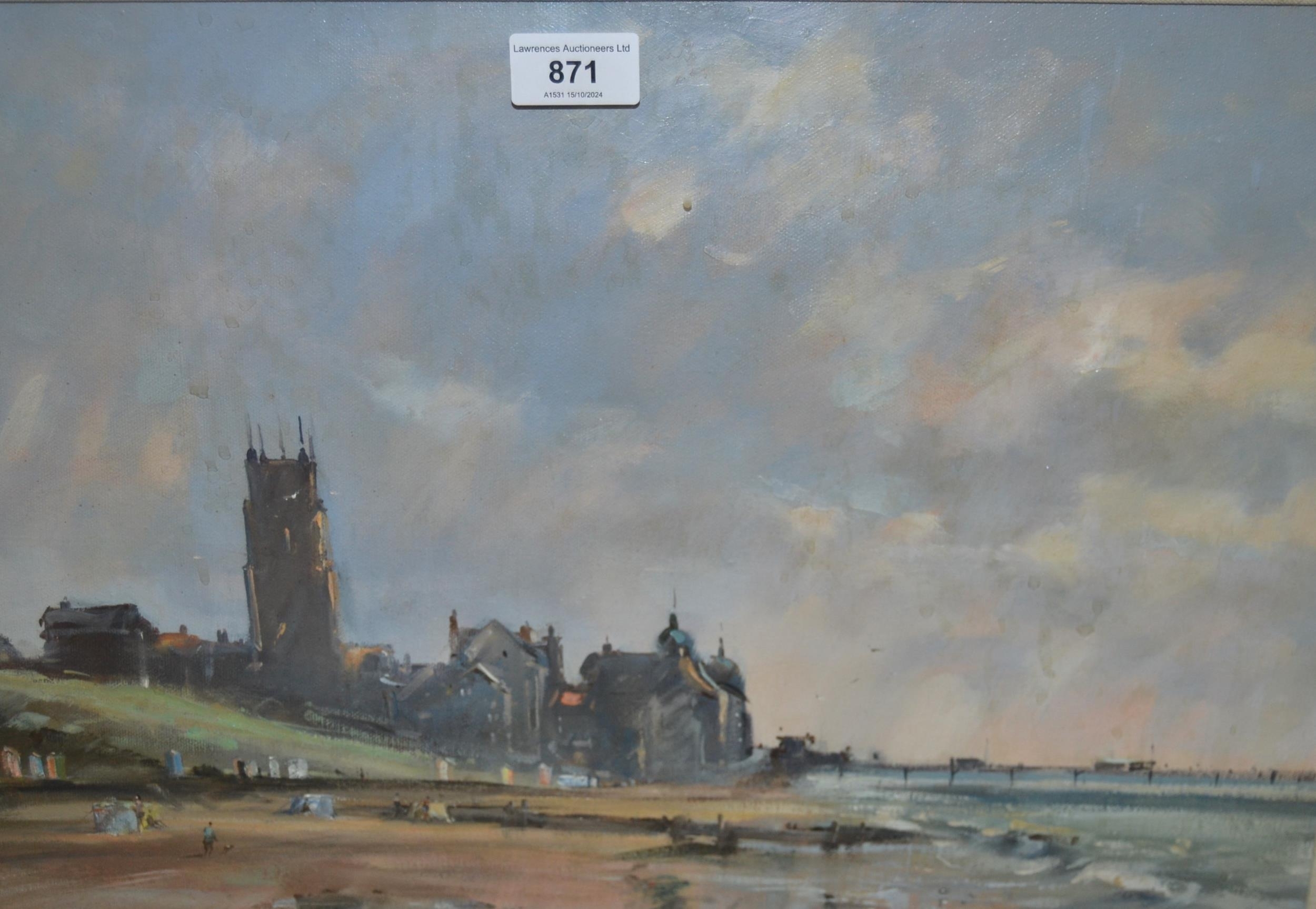 Peter Gilman | coastal scene with various figures on a beach | MutualArt