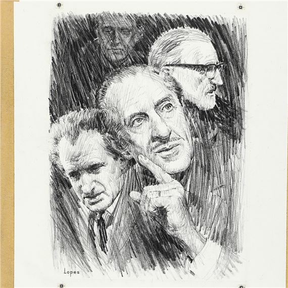 John Lopes | 1966 “Basil Rathbone” Original Drawing (1966) | MutualArt