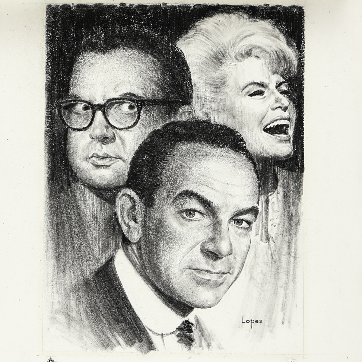 John Lopes | “Saturday Night Hollywood Palace” Original Drawing | MutualArt