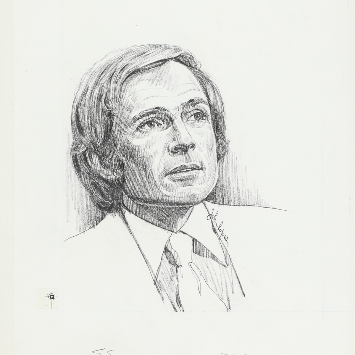 John Lopes | 1975 “Dick Cavett” Original Drawing (1975) | MutualArt