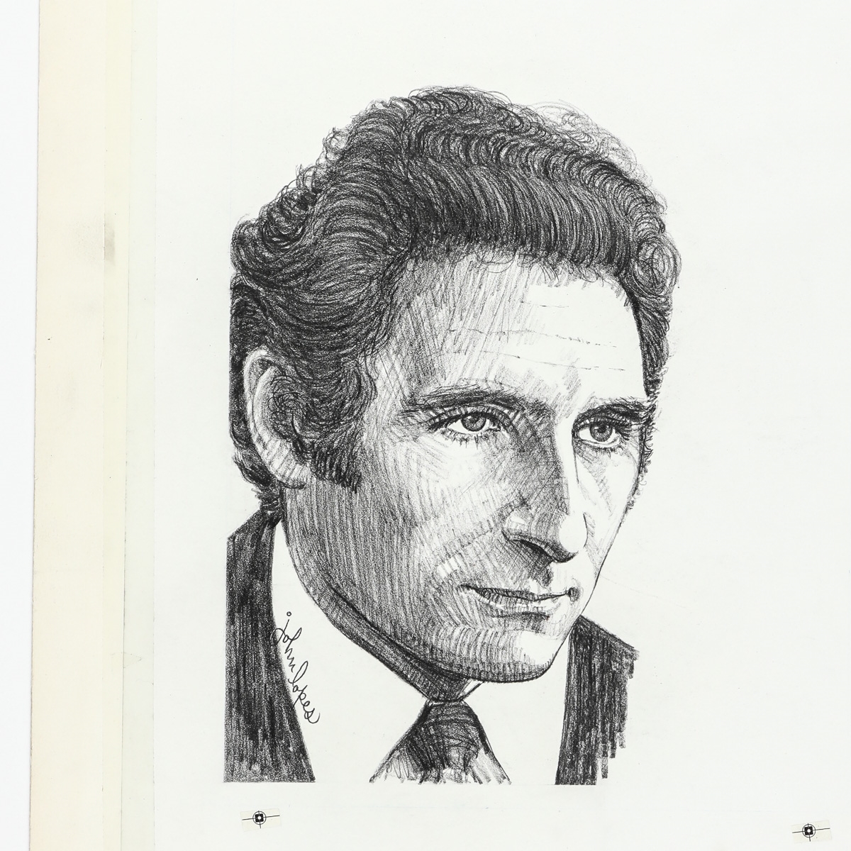 John Lopes | 1975 “Judd Hirsch” Original Drawing (1975) | MutualArt