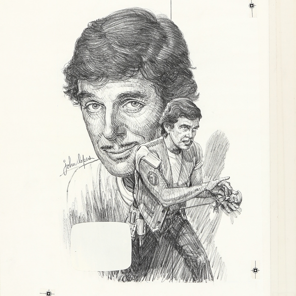 John Lopes | 1976 “Pat Harrington” Original Drawing (1976) | MutualArt