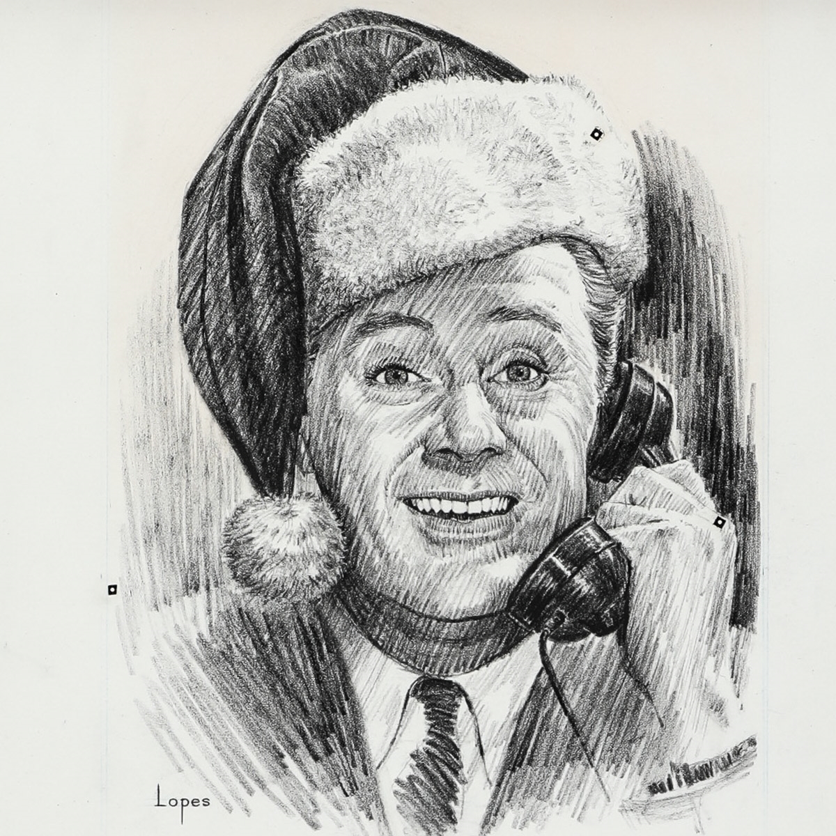 John Lopes | 1964 “Van Johnson” Original Drawing (1964) | MutualArt