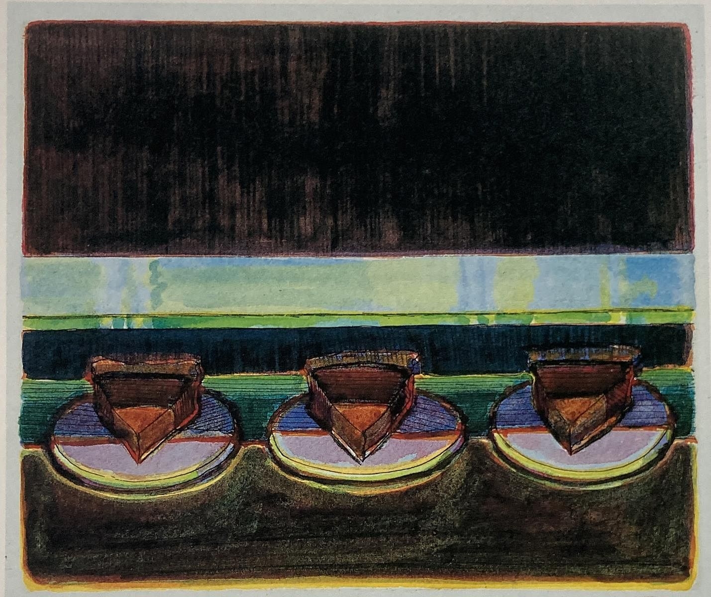 Wayne Thiebaud | PASTEL ROWS | MutualArt