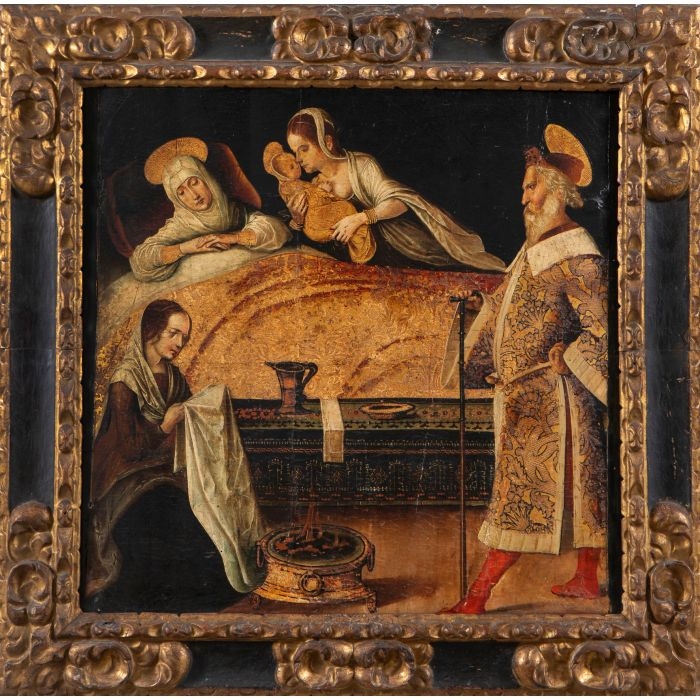 Alejo Fernández | Nacimiento de la Virgen (Circa 1470) | MutualArt