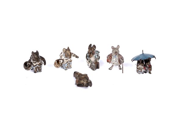 Beatrix Potter | Six cold painted bronze Beatrix Potter character ...