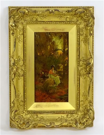 Marcus Stone | Fallen Out, depicting two young lovers in a woodland ...