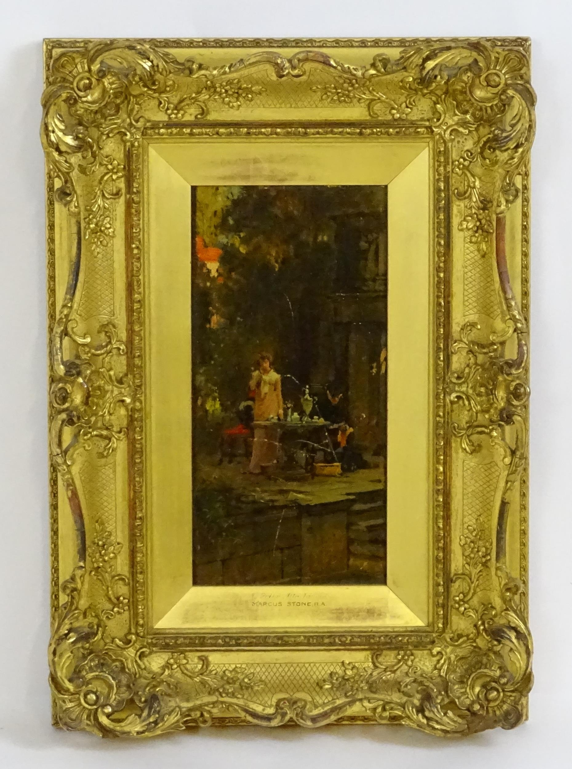 Marcus Stone | A Prior Attachment, depicting an interior scene with two ...