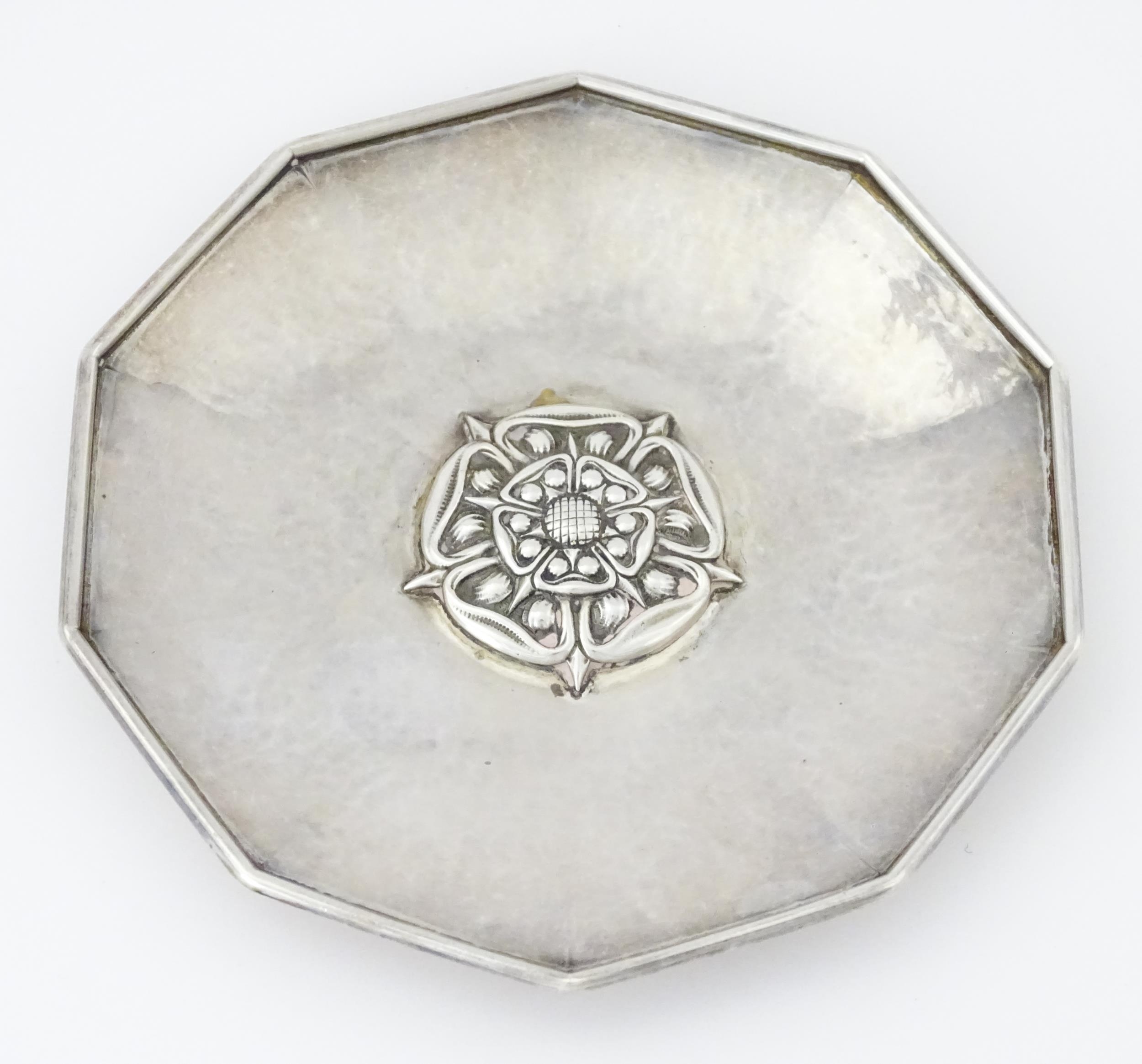 Omar Ramsden | An Arts & Crafts dish of decagon form with hammered ...