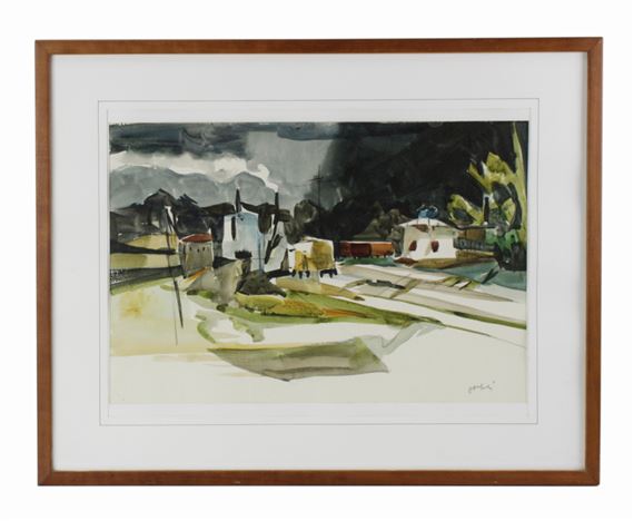 Zygmund Jankowski | scene with railroad (1925) | MutualArt