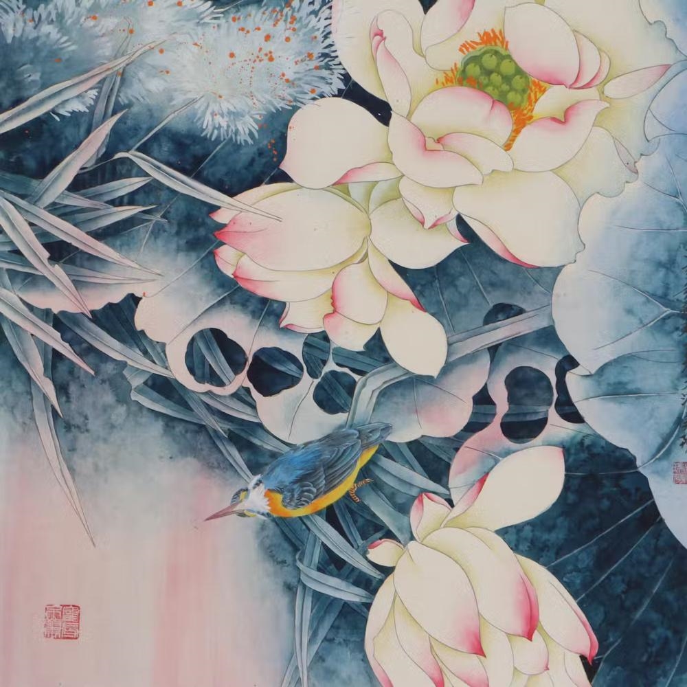 Chinese School, 20th Century | Kingfisher and Lotus | MutualArt
