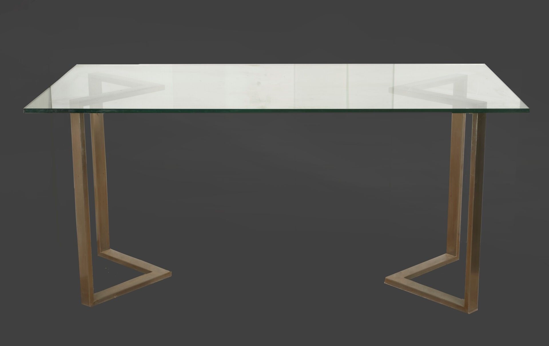 Françoise See | Table formant bureau à plateau rectangulaire en verre ...